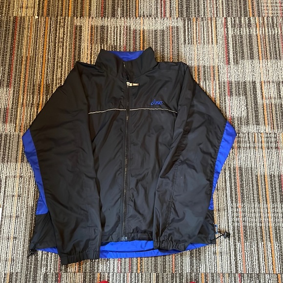 Asics | Jackets & Coats | Vintage Blue And Black Asics Wind Breaker ...